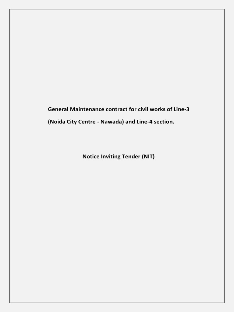Civil Works Maintenance Tender OCM-786 | PDF | Joint Venture | Payments
