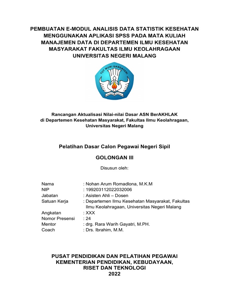 Rancangan Aktualisasi - Nohan Arum Romadlona | PDF