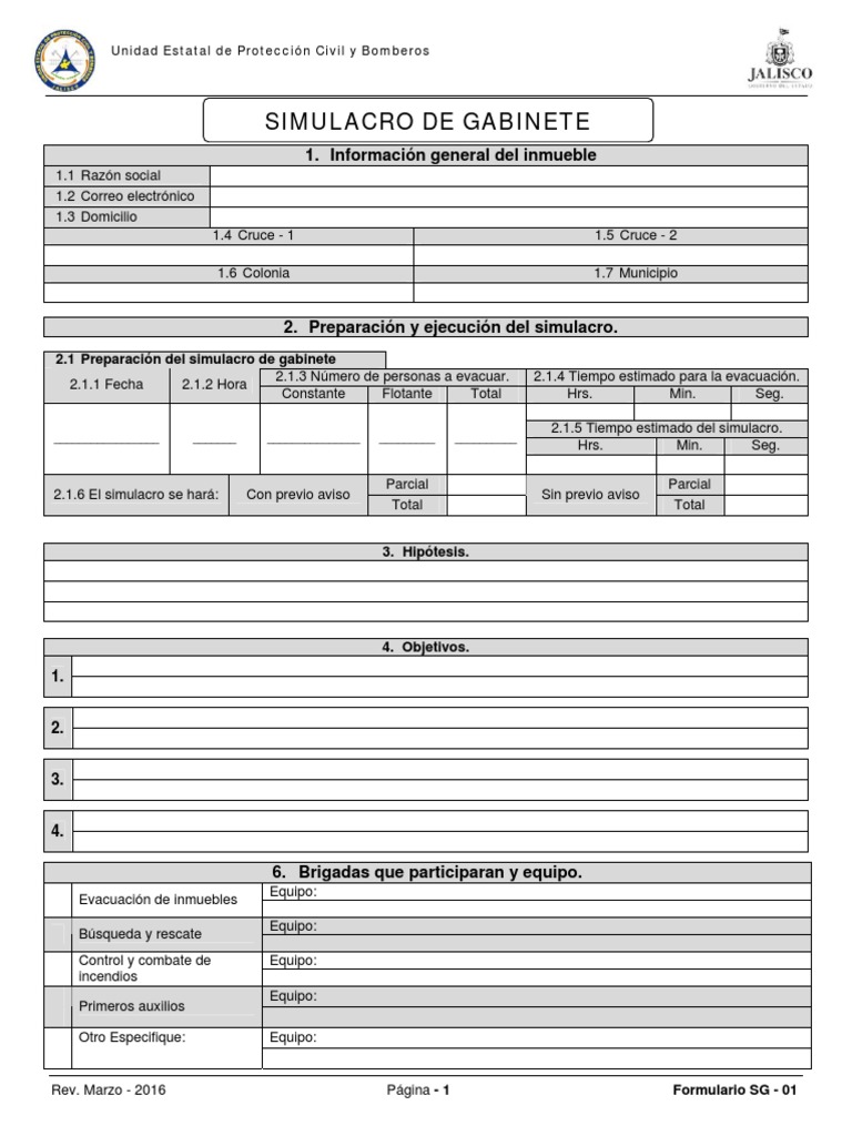 Formulario SG - 01 2016 | PDF