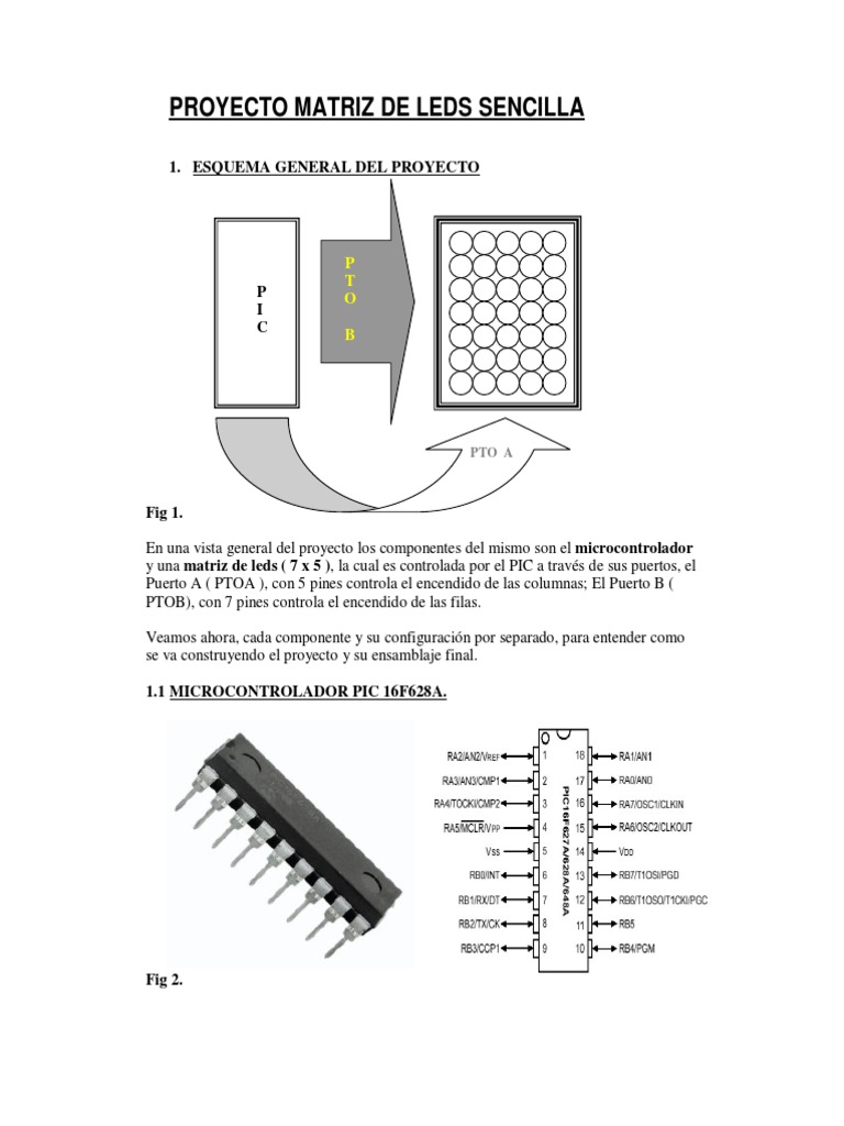 Proyecto Matriz de Leds Sencilla | PDF | Transistor | Diodo emisor de luz