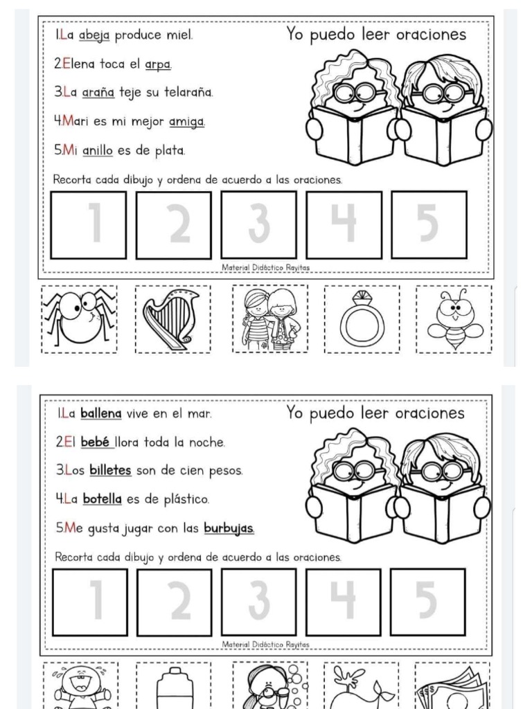 Cuadernillo Yo Puedo Leer Oraciones | PDF