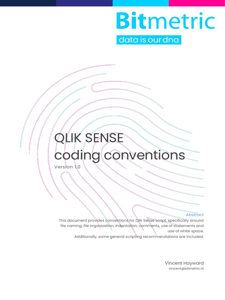 Bitmetric Qlik Sense Coding Conventions V10 Pdf Scripting Language Subroutine