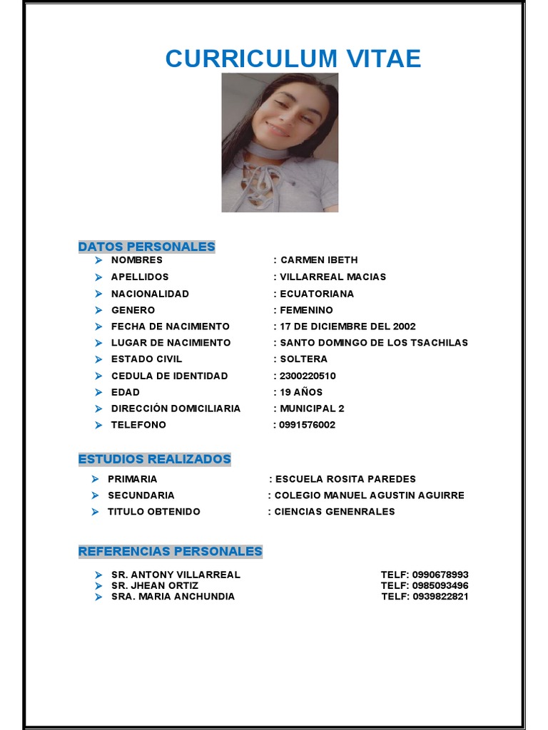 Curriculum Carmen | PDF