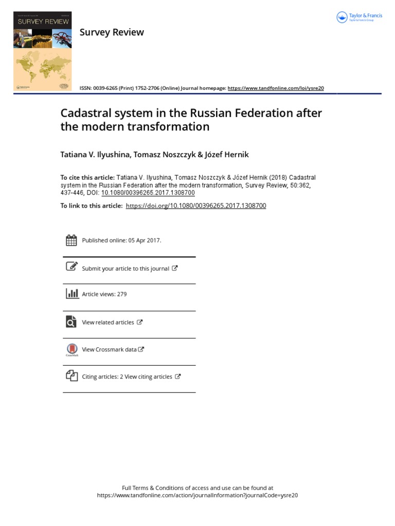 Cadastral System in The Russian Federation After The Modern ...