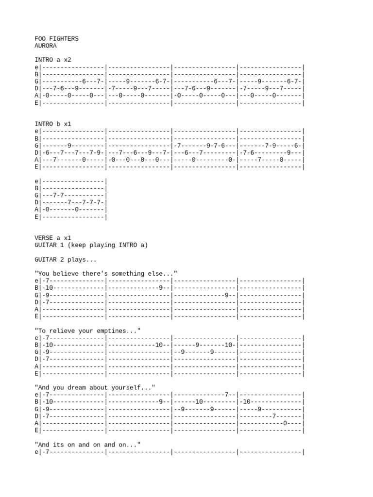 Foo Fighters - Aurora | PDF | Song Structure | Musical Compositions
