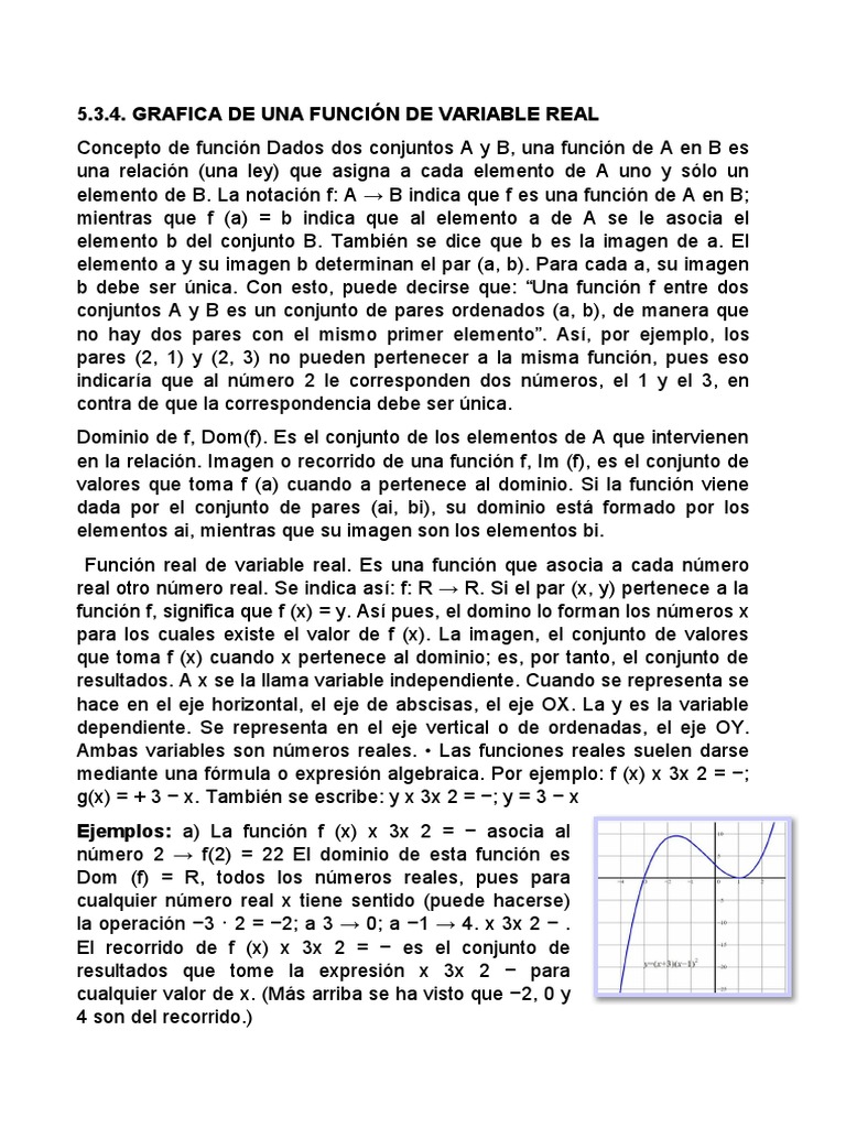 Grafica de Una Función de Variable Real | PDF | Función (Matemáticas ...