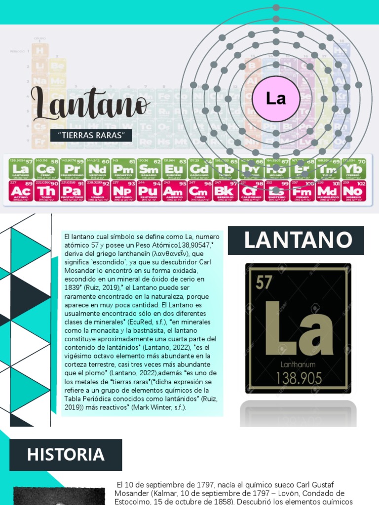 Lantano Diapositivas | PDF | Isótopo | Conjuntos de elementos químicos