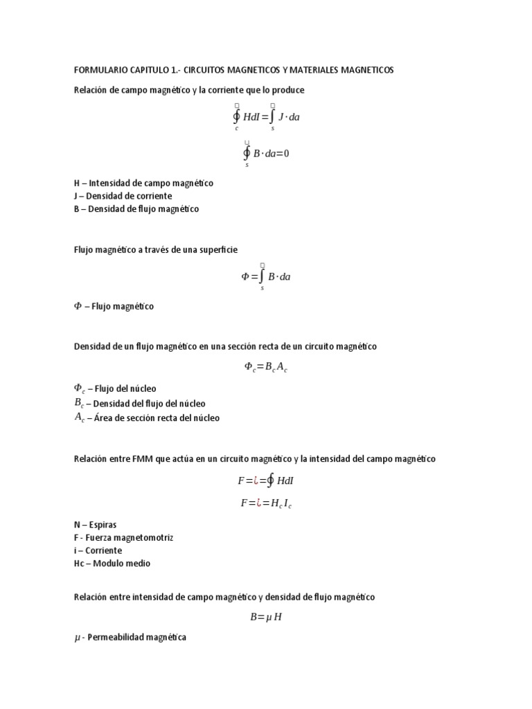Circuitos Magnéticos y Campo Magnético | PDF | Campo magnético ...