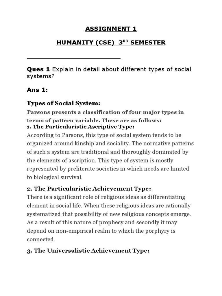 Types of Social Systems Explained | PDF | Society | Social Contract