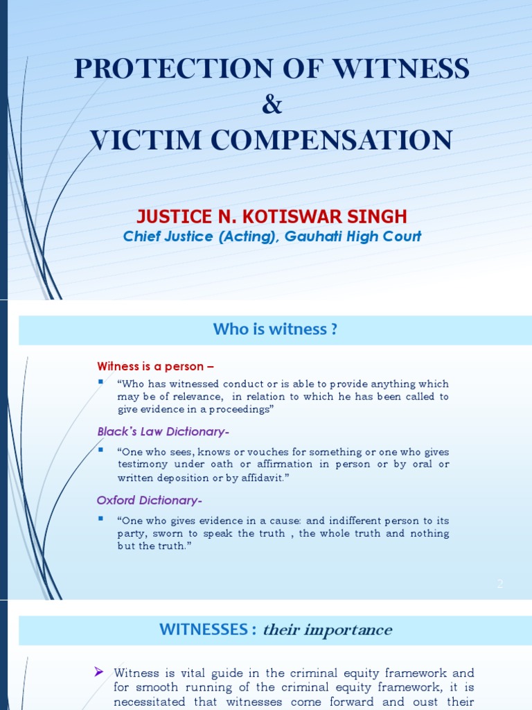 1.protection of Witness and Victim Compensation | PDF | Witness | Crime ...
