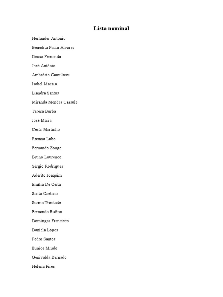 Lista Nominal | PDF
