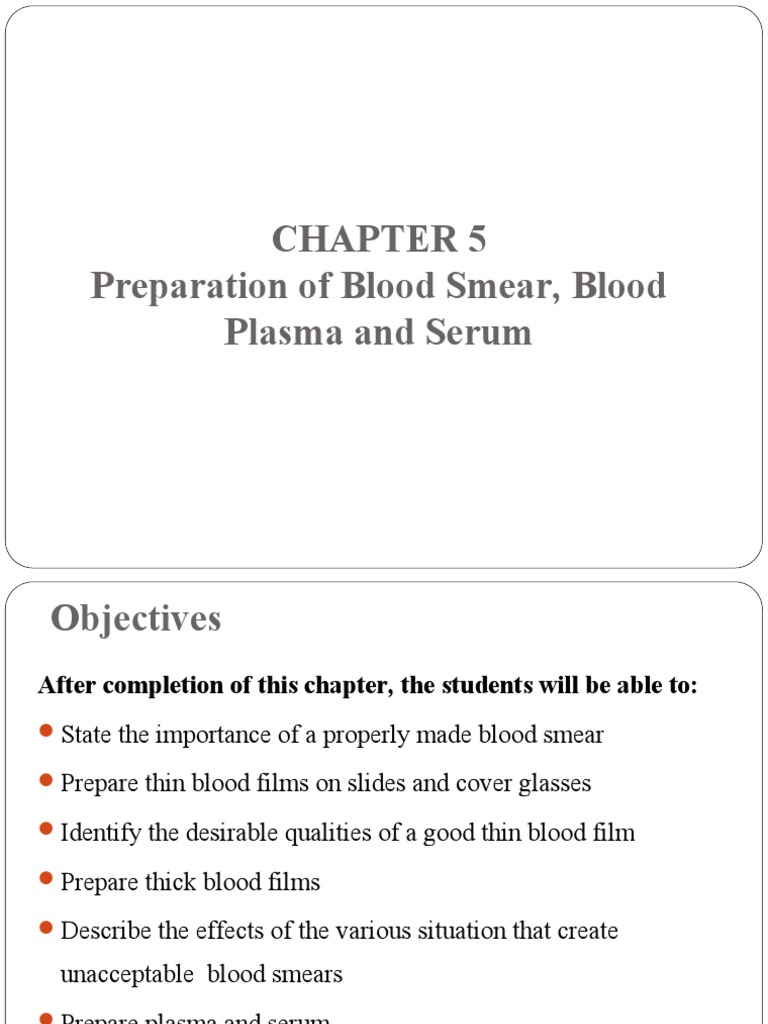 Hema I Chapter 5_Smear | PDF | Blood Plasma | Blood