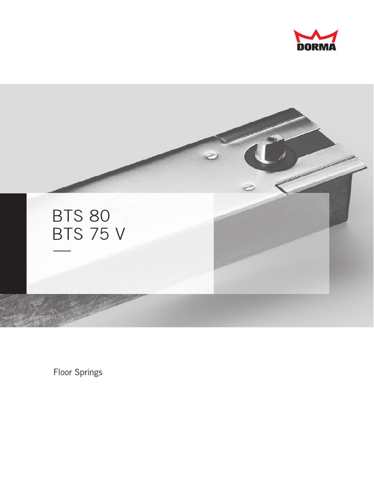 Bts 80 Bts 75 V - : Floor Springs | PDF | Door | Manufactured Goods