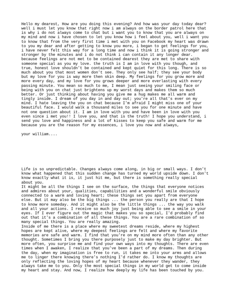 Confession of Love To Her | PDF | Love | Thought