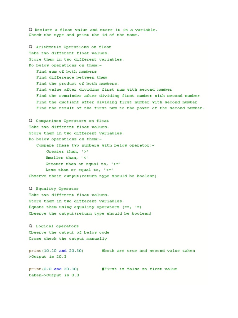Float Assignment | PDF | Boolean Data Type | Theoretical Computer Science