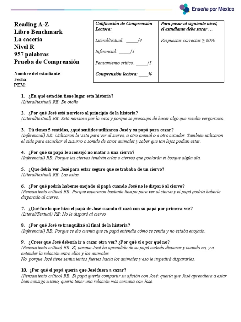 (R) Prueba Comprensión ESP | PDF