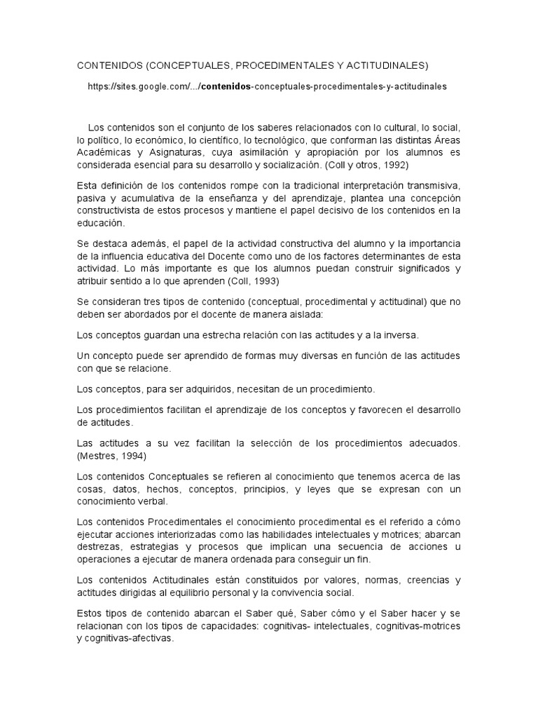Sites - Google.com CONTENIDOS CONCEPTUALES, PROCEDIMENTALES Y ...