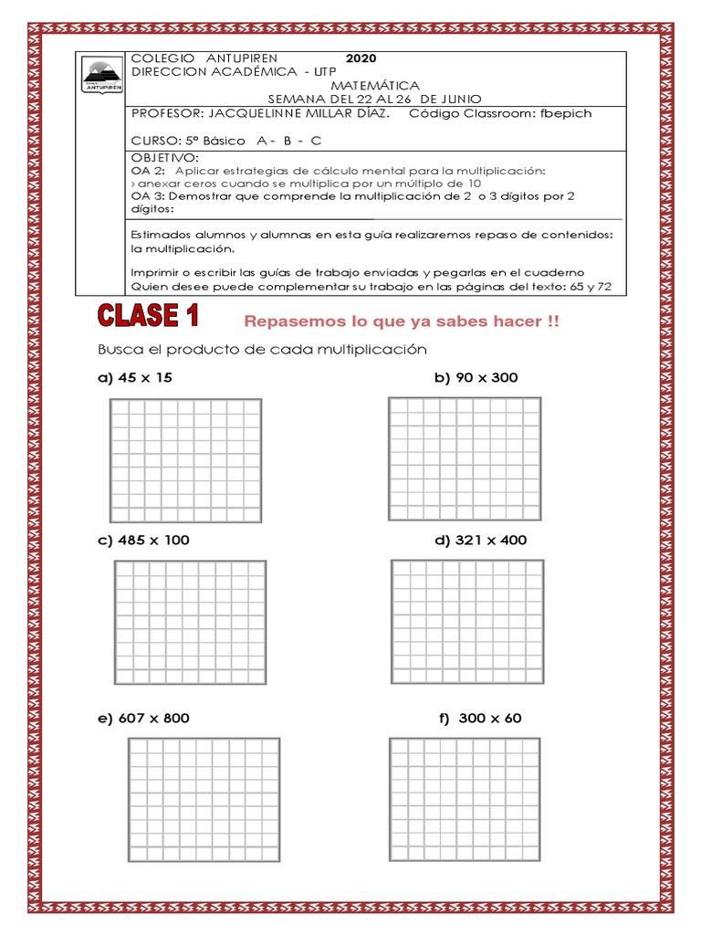 Multiplicaciones 22-26 de Junio | PDF | Crecimiento personal y ...