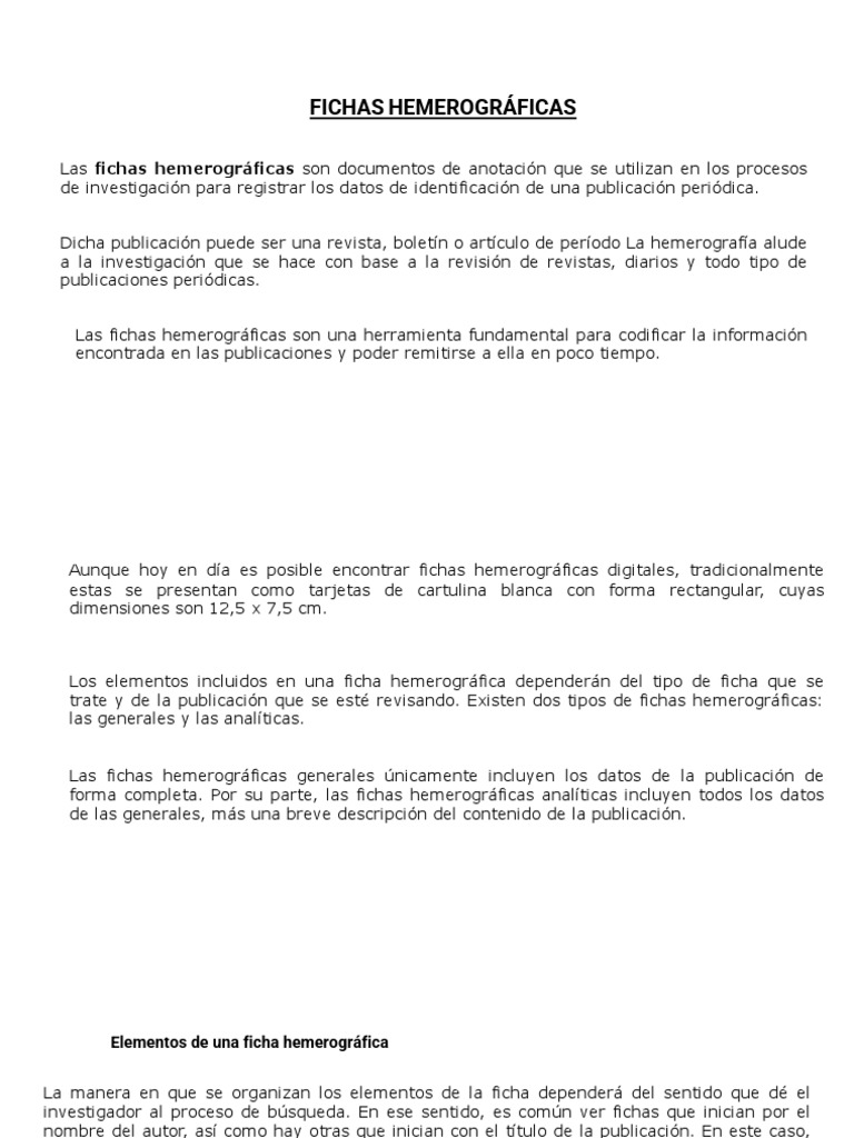 Ficha Hemerográficas | PDF | Informática