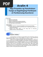 5 Mga Proyekto NG Pamahalaan Tongu Sa Kagalingang Pambayan at Pambansang Kaunlaran | PDF