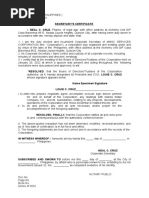 Secretary's Certificate authorize signatory sample 1 | PDF