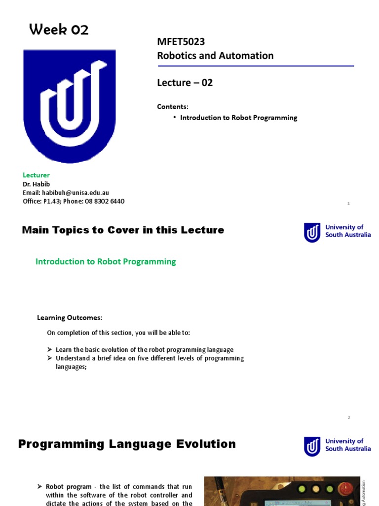 Lecture 2 Robot Programming Pdf Computer Programming Computer