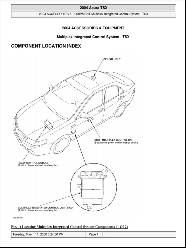 Acura TSX 2004 Multiplex Integrated Control System | PDF | Electrical ...