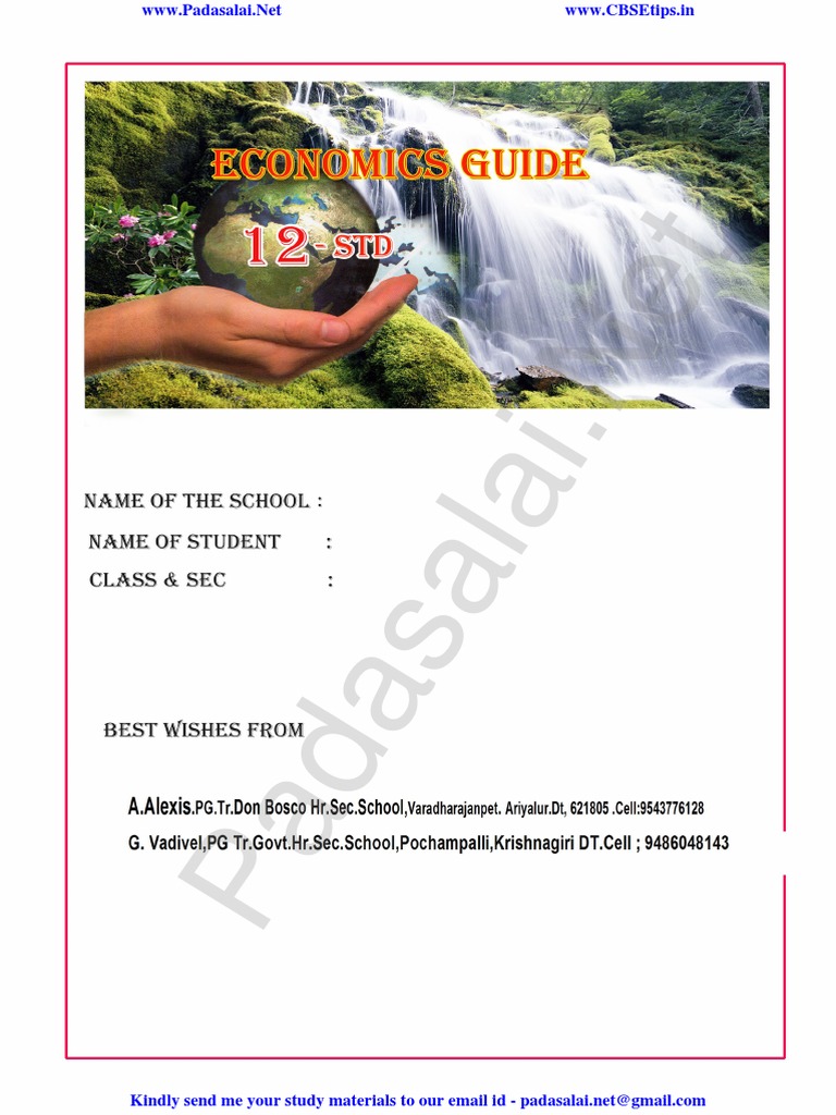 12th Economics Full Study Materials 2022 2023 English Medium PDF ...