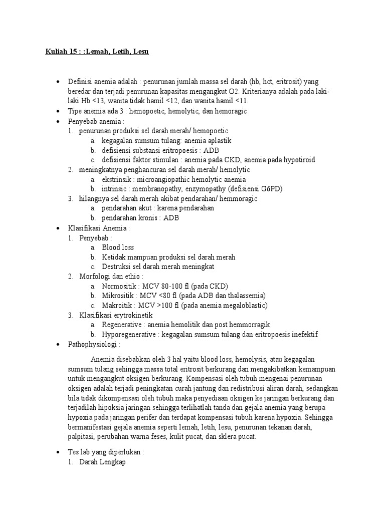 Smt6-Note Kuliah Internal Medicine | PDF