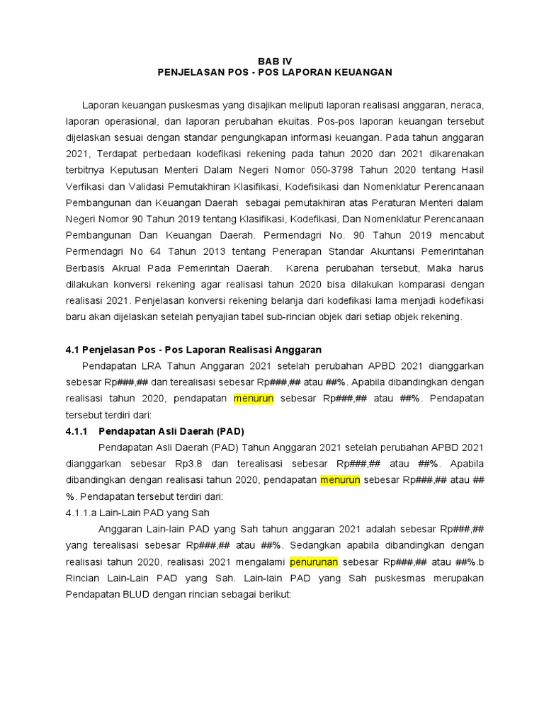 Bab IV Penjelasan Pos-Pos LK | PDF