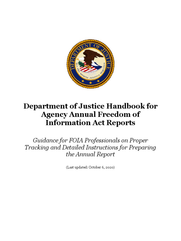 Doj Handbook For Agency Annual Foia Reports Oct 2020 Final | PDF ...