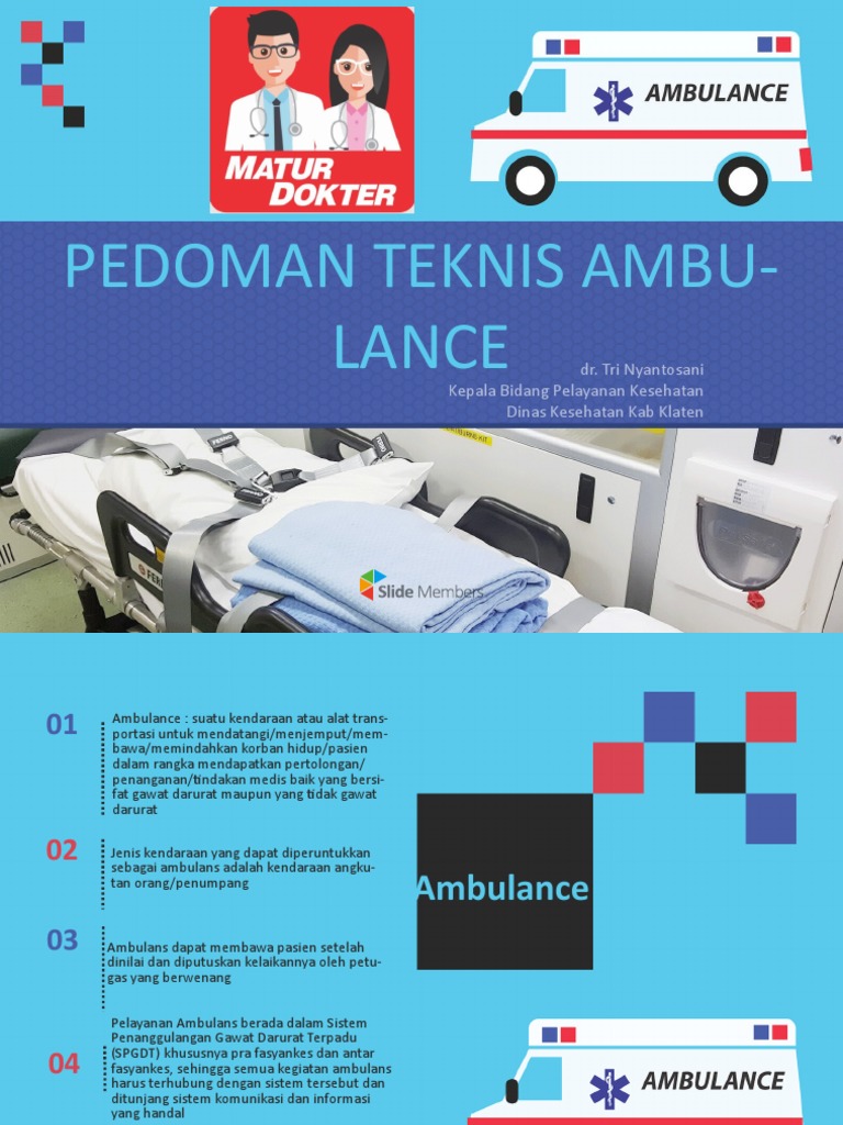 Pedoman Teknis Ambulance dan Kendaraan Medis Darurat | PDF