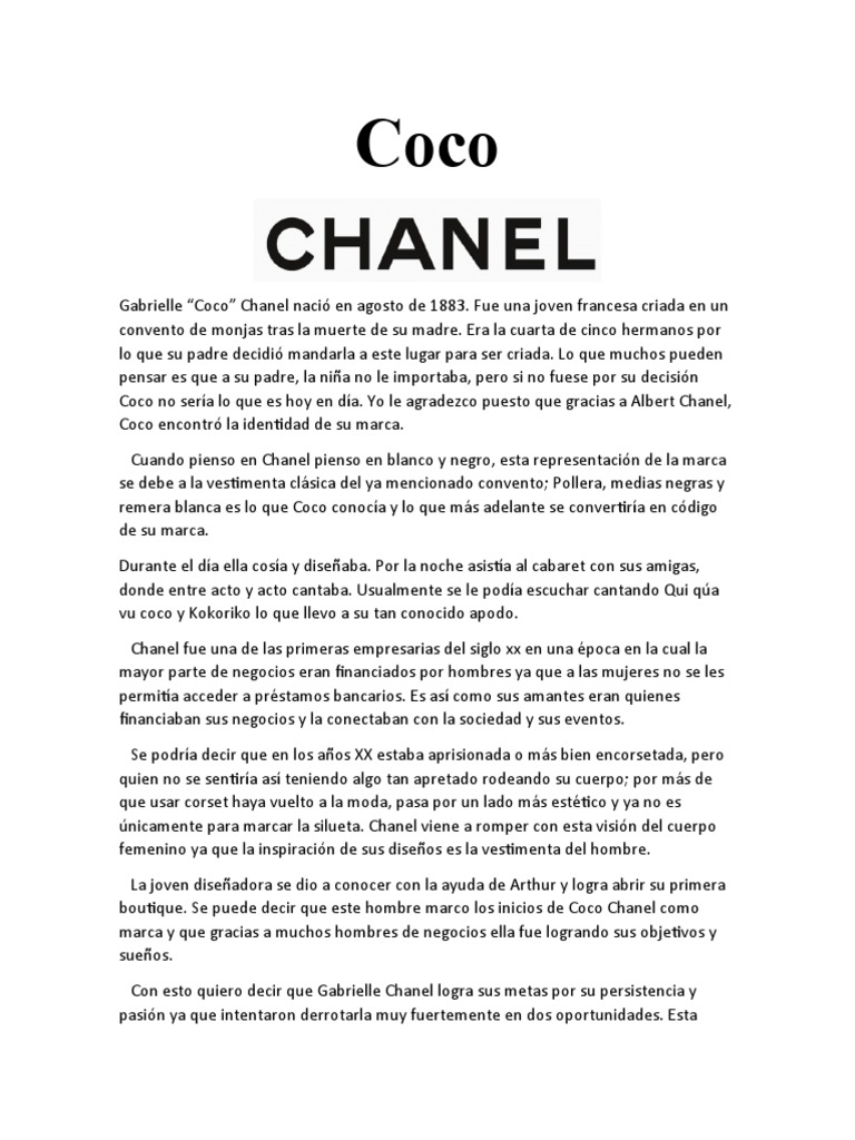Ensayo Coco Chanel | PDF | Moda