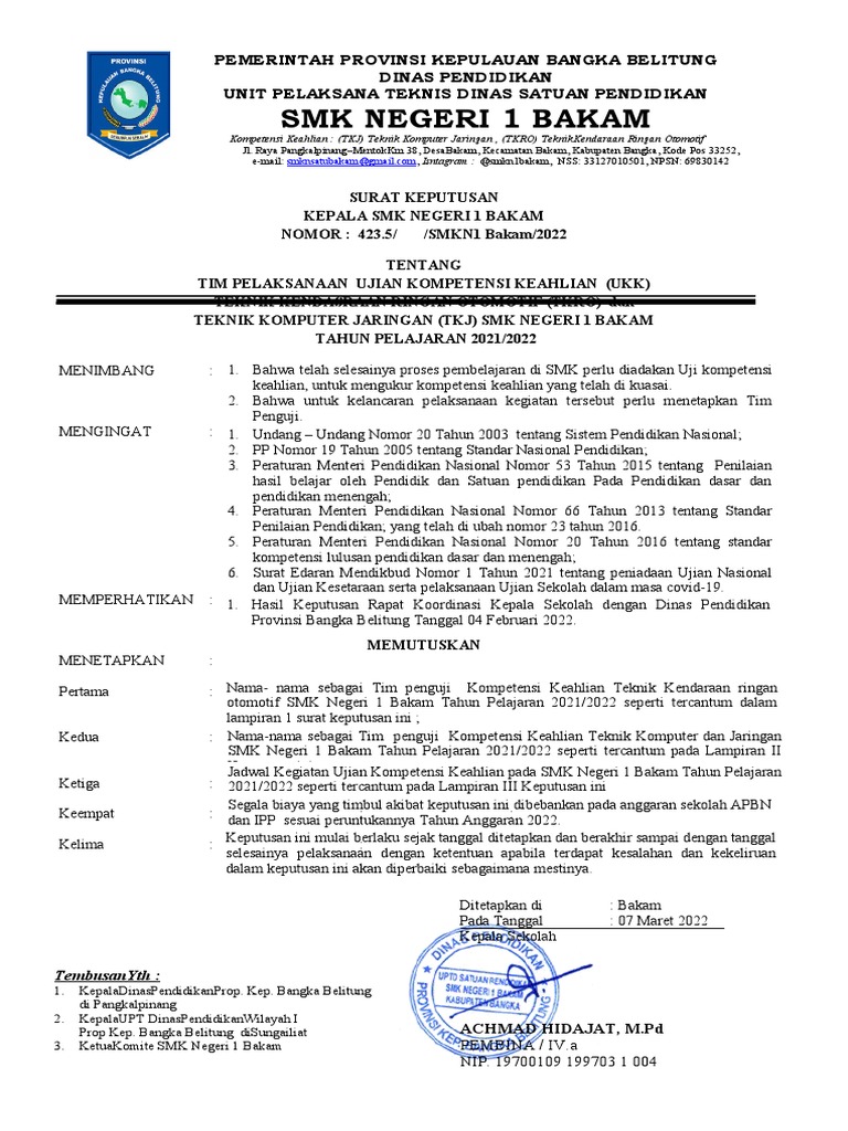 SK Ujikom 2021 - 2022 | PDF