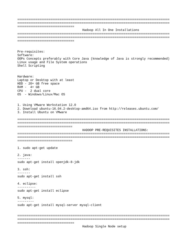Hadoop All Installations | PDF | Apache Hadoop | Computer File