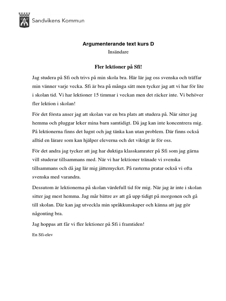 Argumenterande Text Med Fel 003 | PDF
