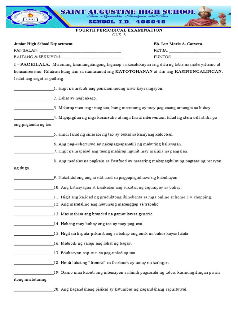 CLE 8 (4th Prelim) | PDF