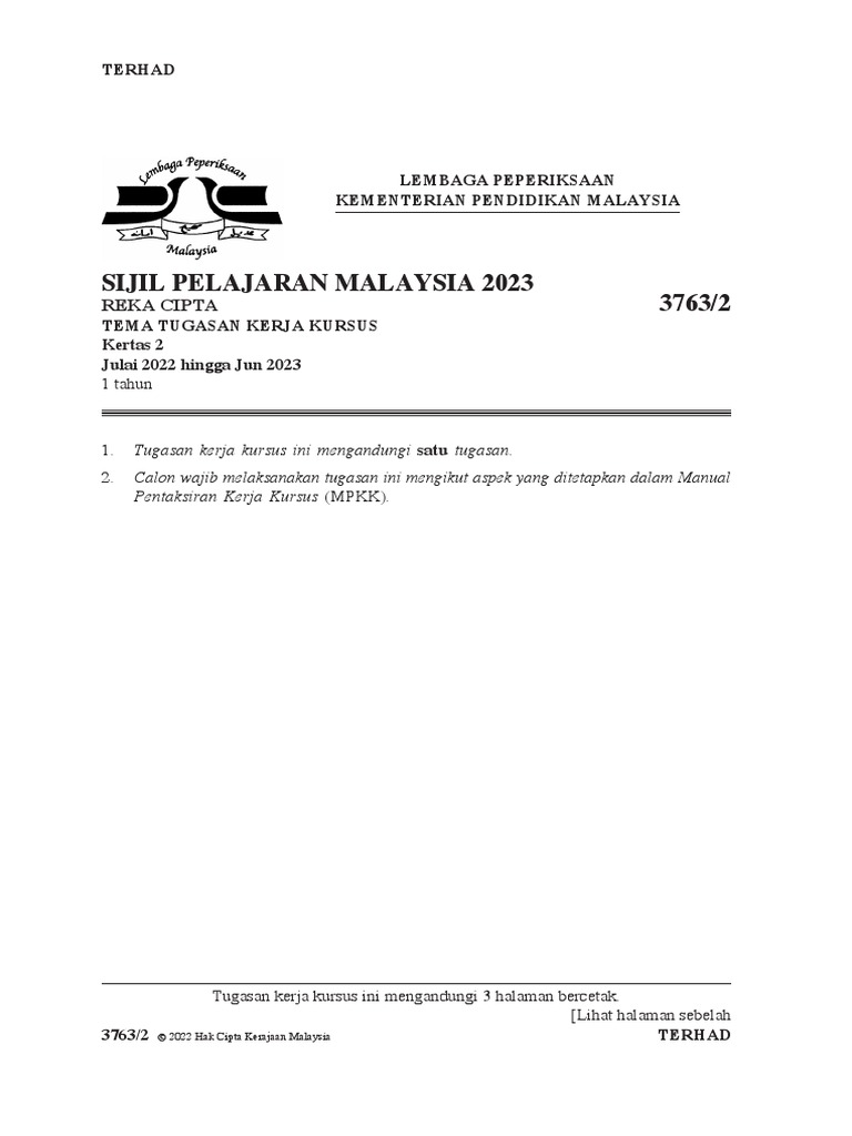 Tema Tugasan RC 2023 Terkini | PDF