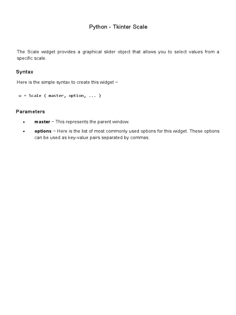 Python Tkinter Scale Pdf Parameter Computer Programming Display Resolution