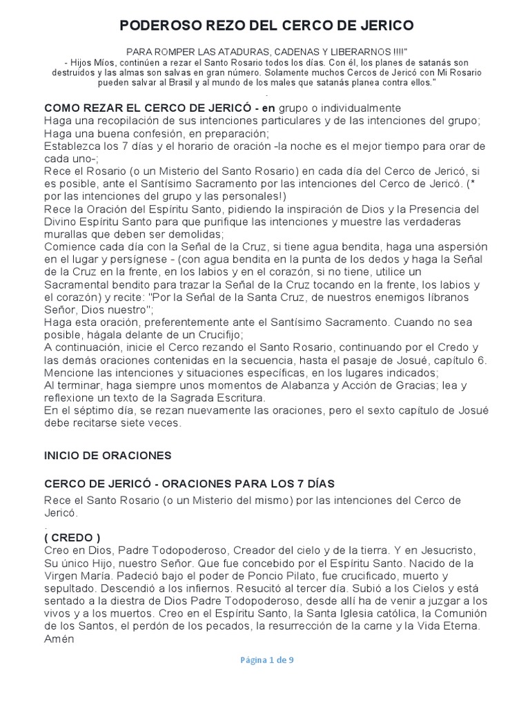 Poderoso Rezo Del Cerco de Jerico | PDF | Rosario | Oración
