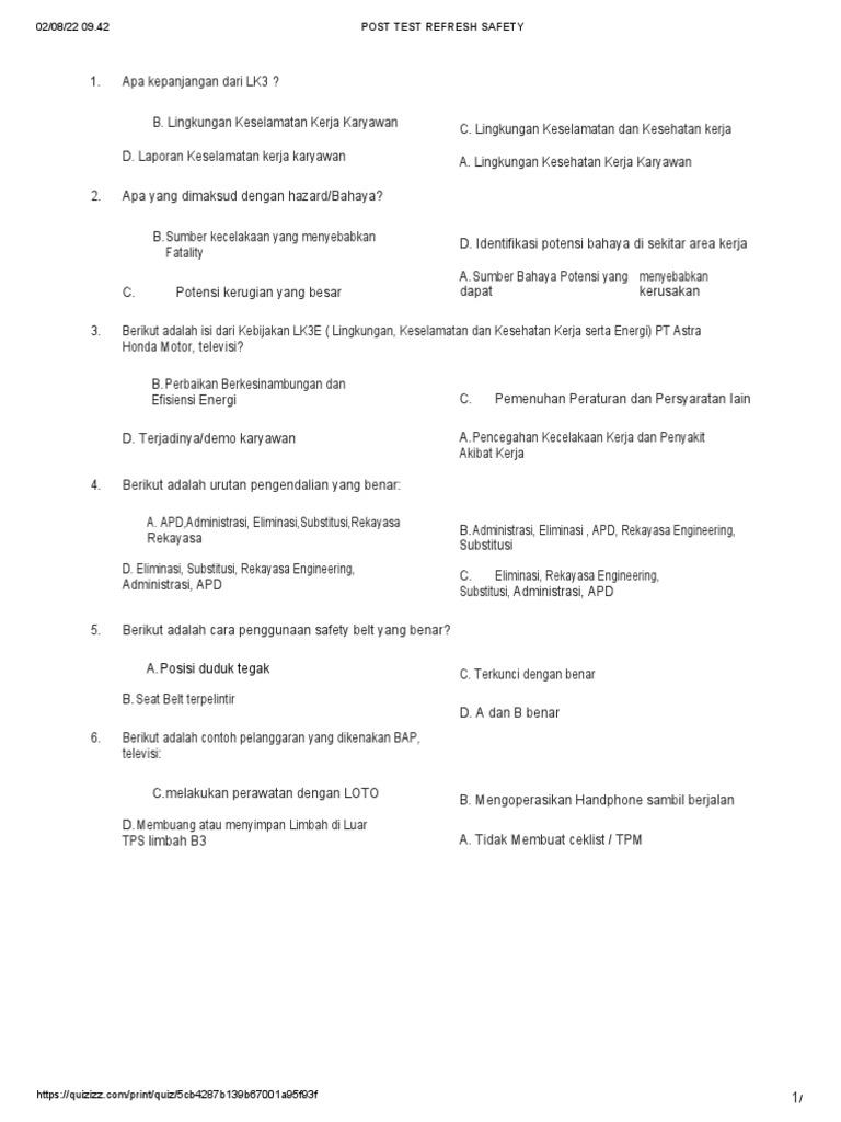 SAFETY REFRESHER | PDF