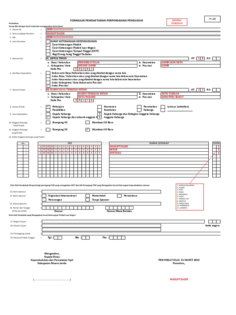 Formulir f1 03 | PDF