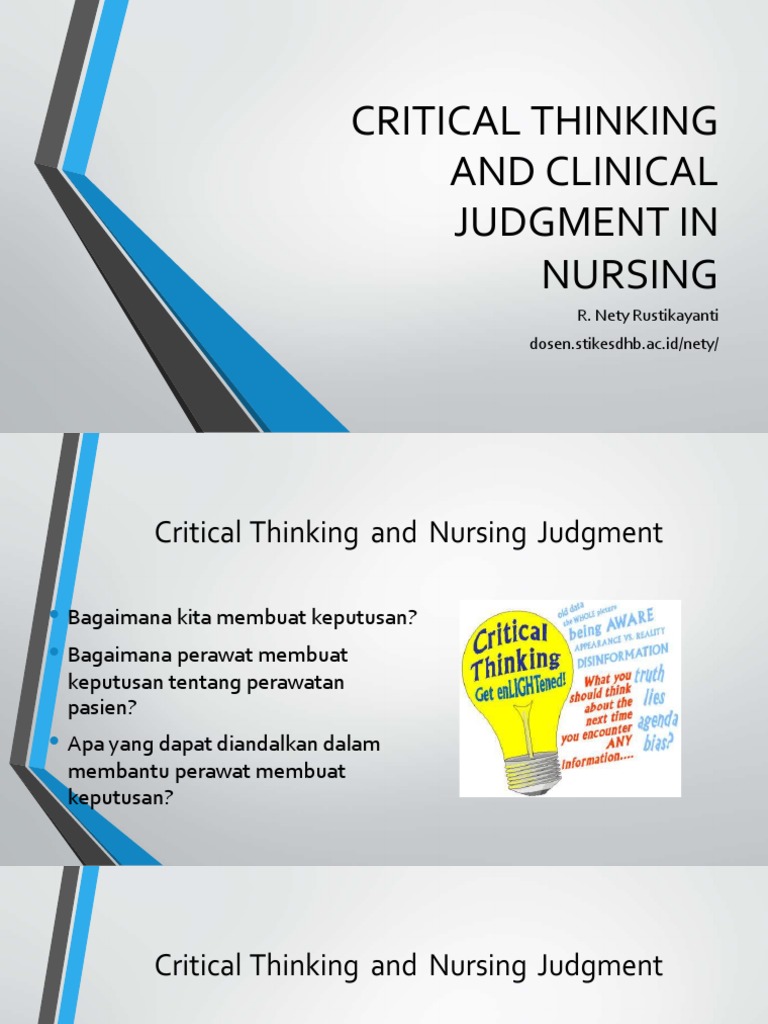 Critical Thinking and Clinical Judgment in Nursing | PDF