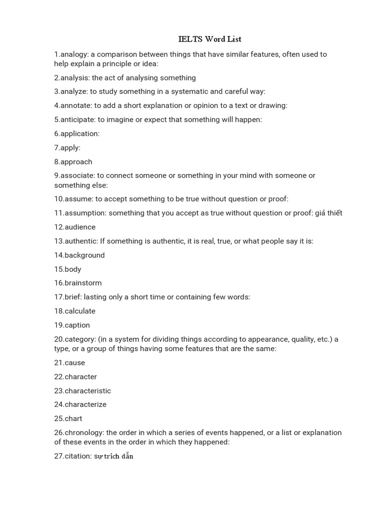Ielts Word List | PDF | Cognition | Cognitive Science