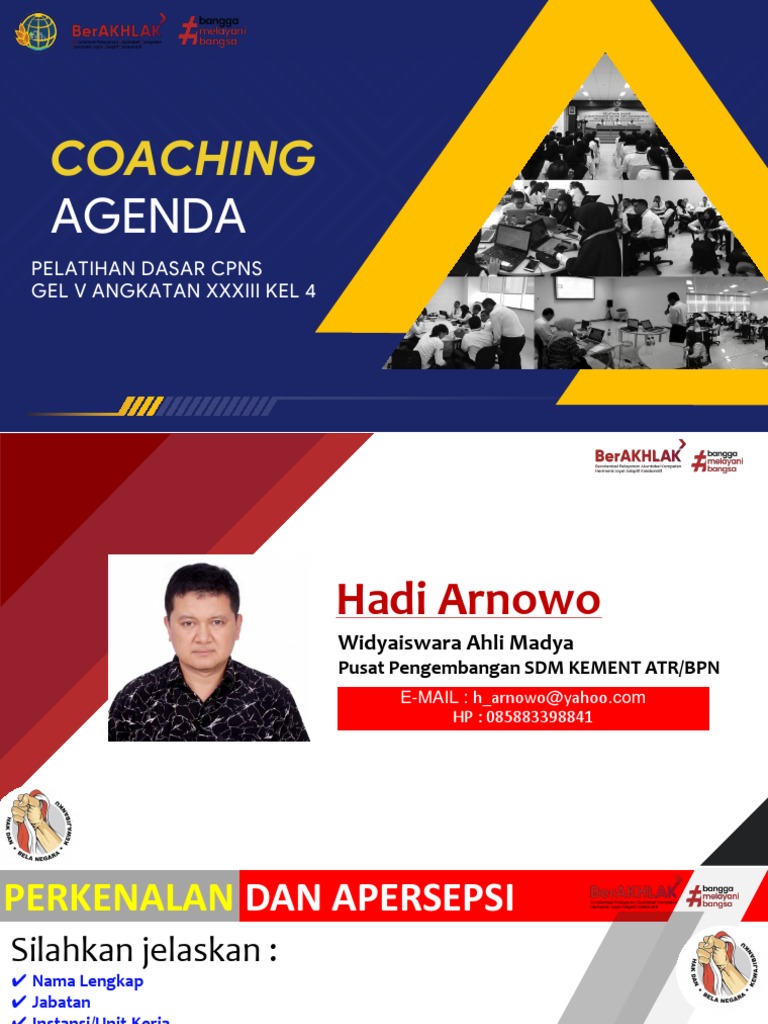 Bahan Tayang Coaching Agenda Latsar Cpns | PDF | Pengembangan Diri