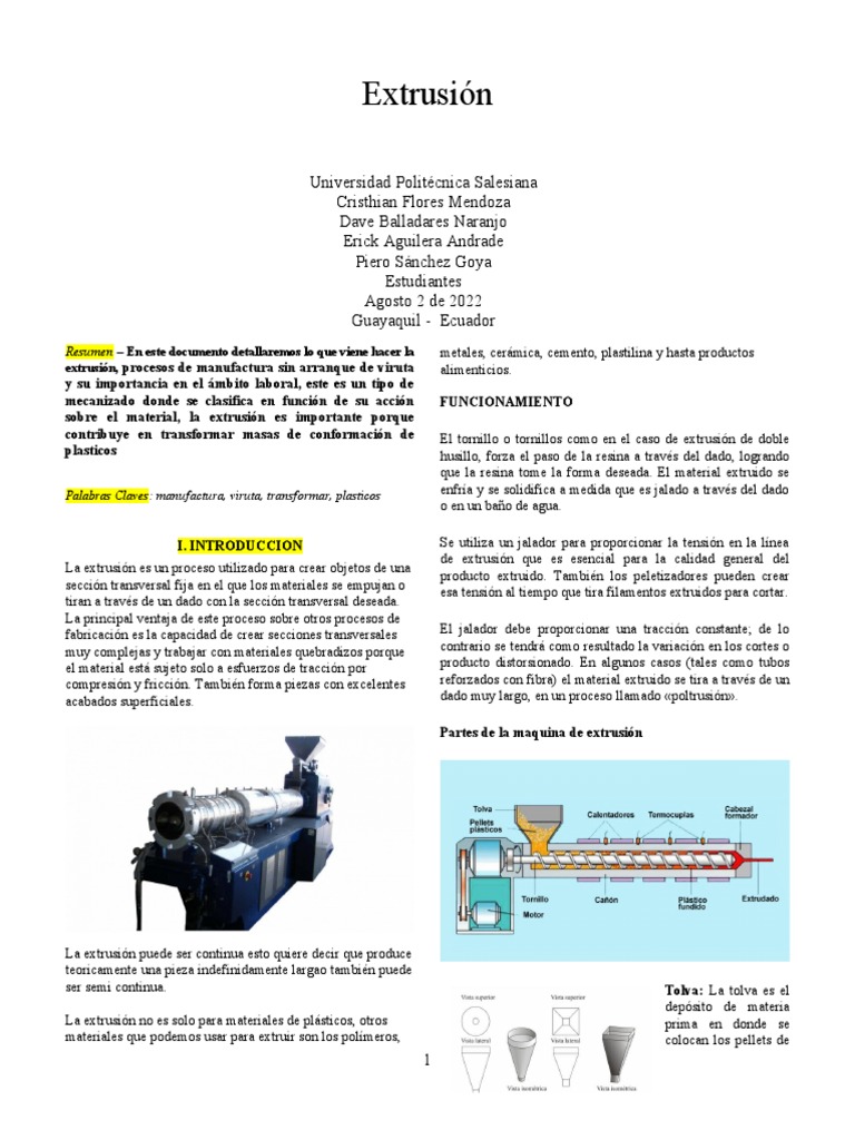 Extrusion | PDF | Extrusión | Materiales de construcción