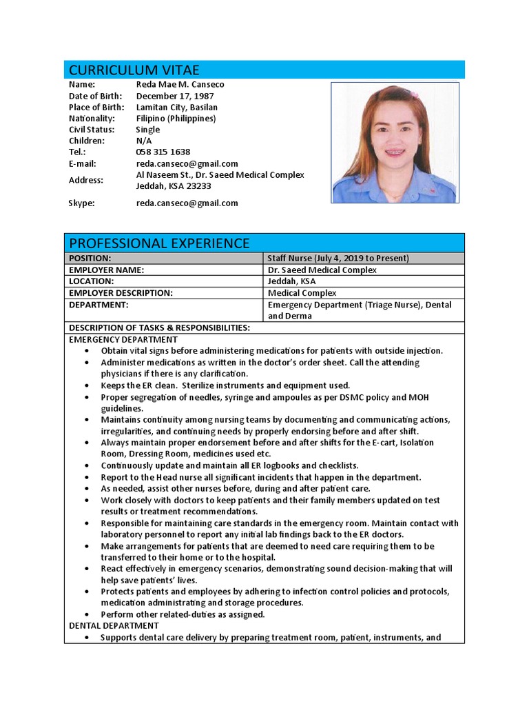 Curriculum Vitae | PDF | Emergency Department | First Aid