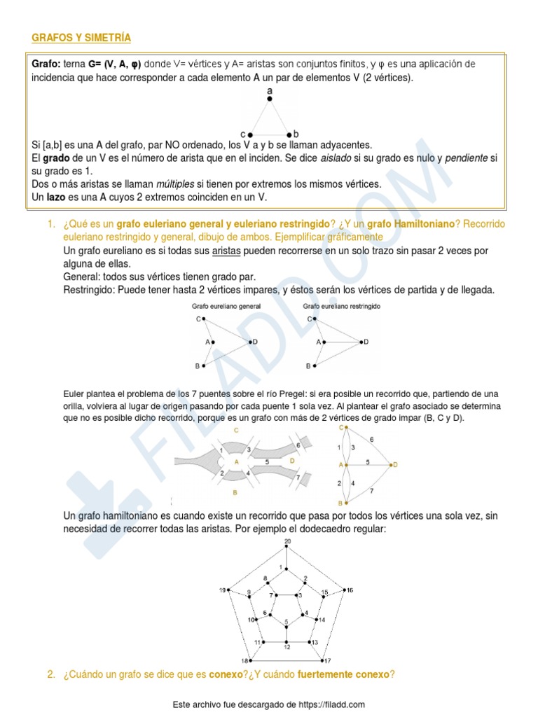 Grafos y simetría: Conceptos fundamentales para el análisis de relaciones espaciales | PDF ...