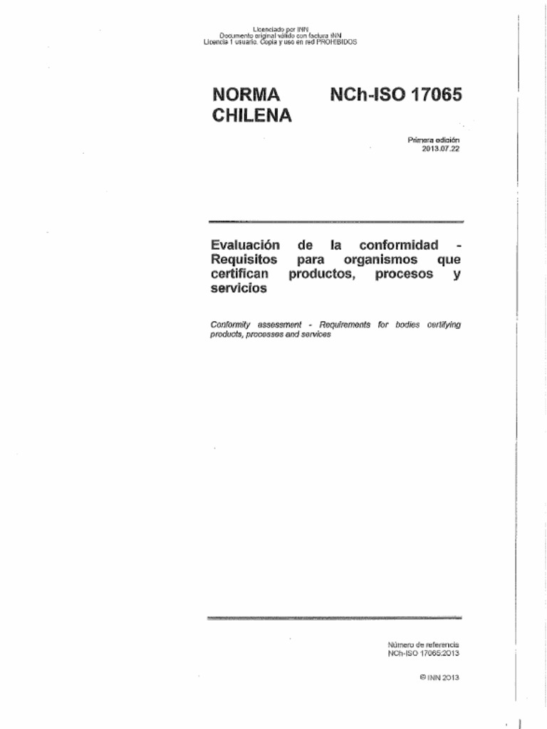 NCh-ISO 17065 | PDF