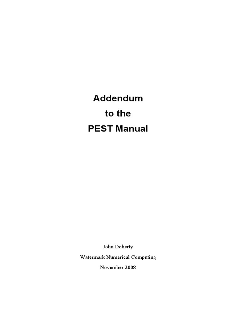 PEST Addendum | PDF | Mathematical Optimization | Parameter (Computer ...